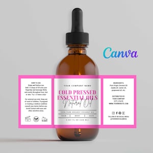 Bottle Dropper Oil Label Designs, Essential Oil Labels, Cold Pressed ...