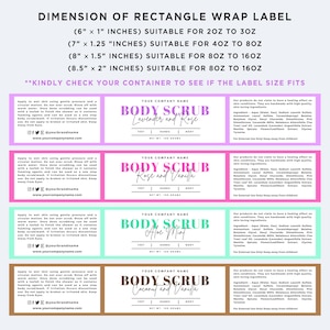 Bath Body Scrub Wrap Label Designs, Sugar Scrub Labels, Soak Salts ...
