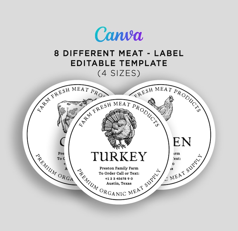 Meat Labels, Poultry Labels, Beef Labels, Chicken Label, Farmhouse Tags ...