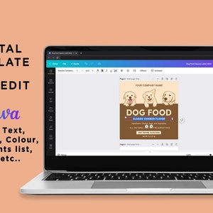 Printable Dog Food Labels, Dog Food Packaging Labels, Pet Treats Pouch ...