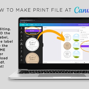 Printable Round Label, Canning Lid Label, Homemade Labels, Circle ...