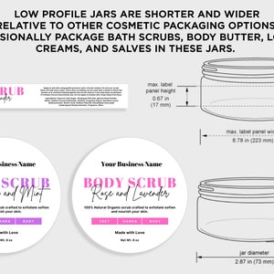 Printable Bath Body Scrub Label for Low Profile Jars, Small Jar Sugar ...