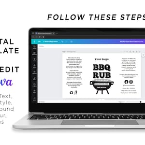 BBQ Rub Label, BBQ Spice Labels, BBQ Labels, Barbeque Rub, Spice Labels ...