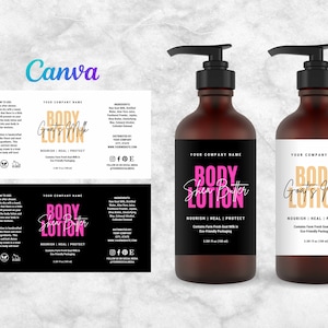 Body Lotion Bottle Labels Design, Lotion Label Template, Handmade ...