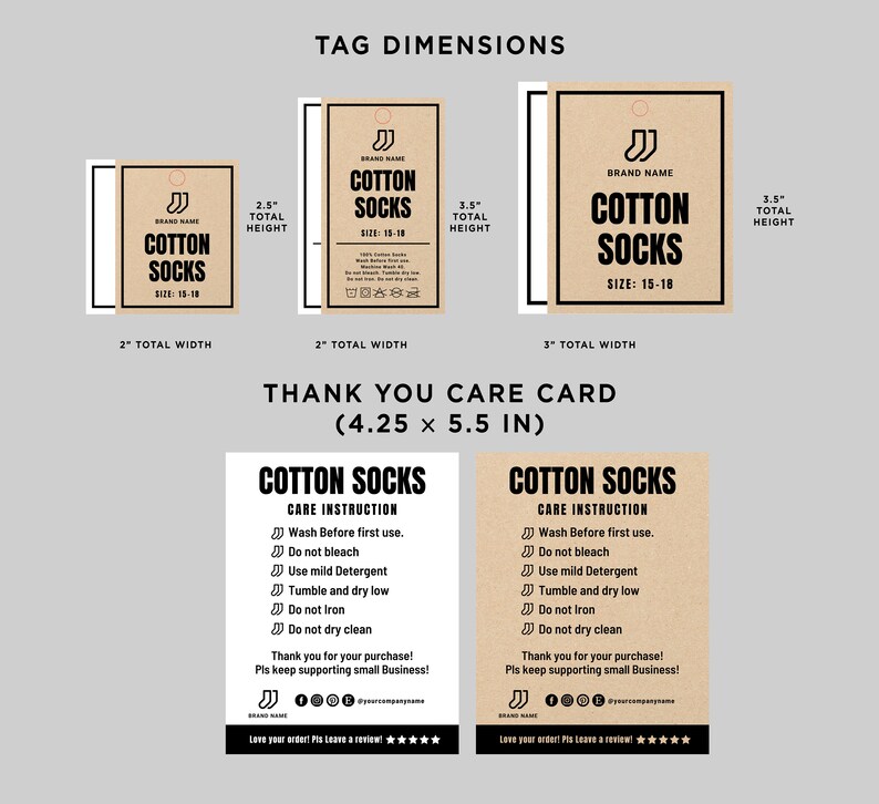 Socks Labels Template, Cotton Socks Label Designs, Socks Thank You ...