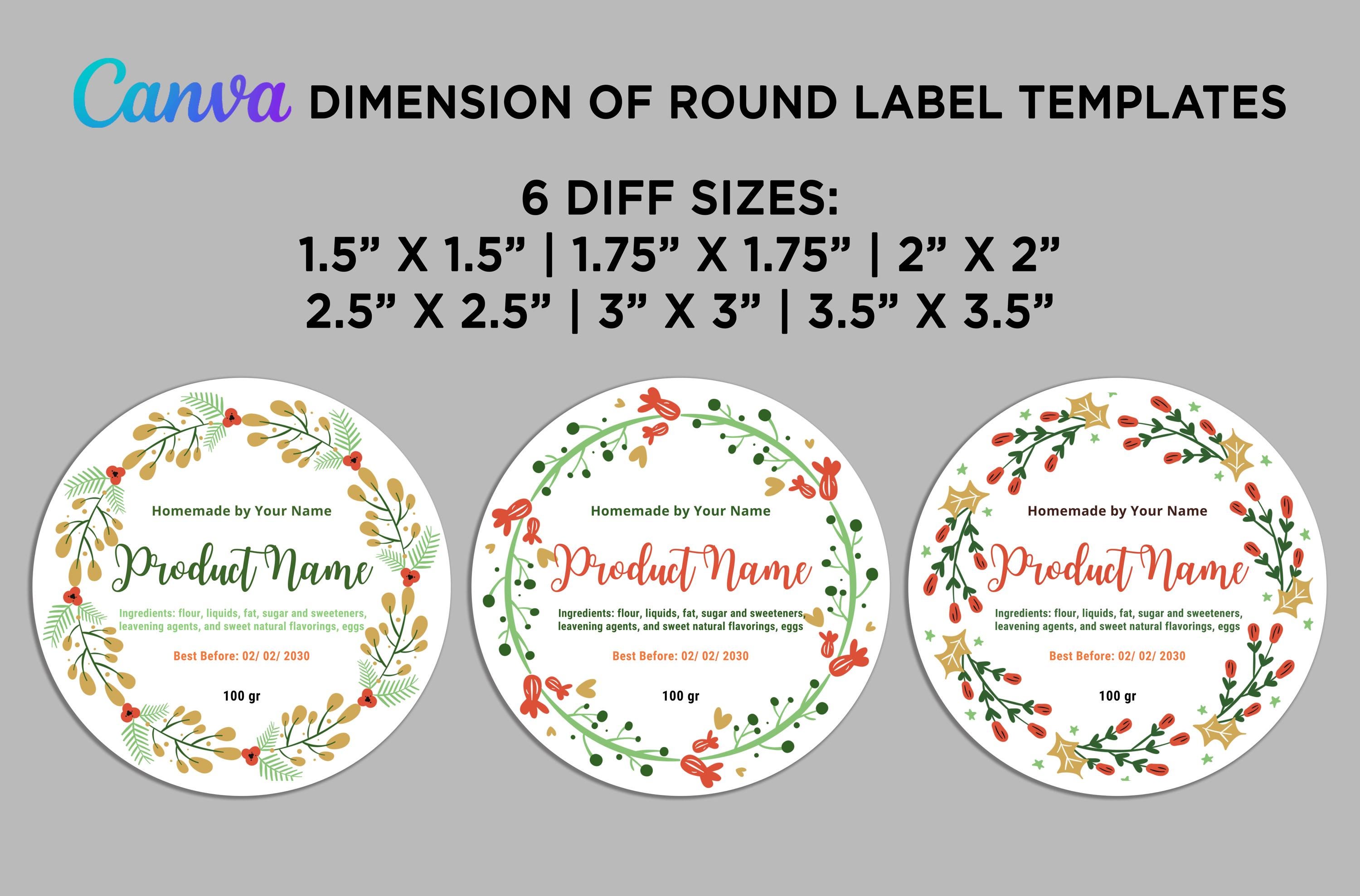 Editable Christmas Round Label Template in Canva, Festival Tags ...