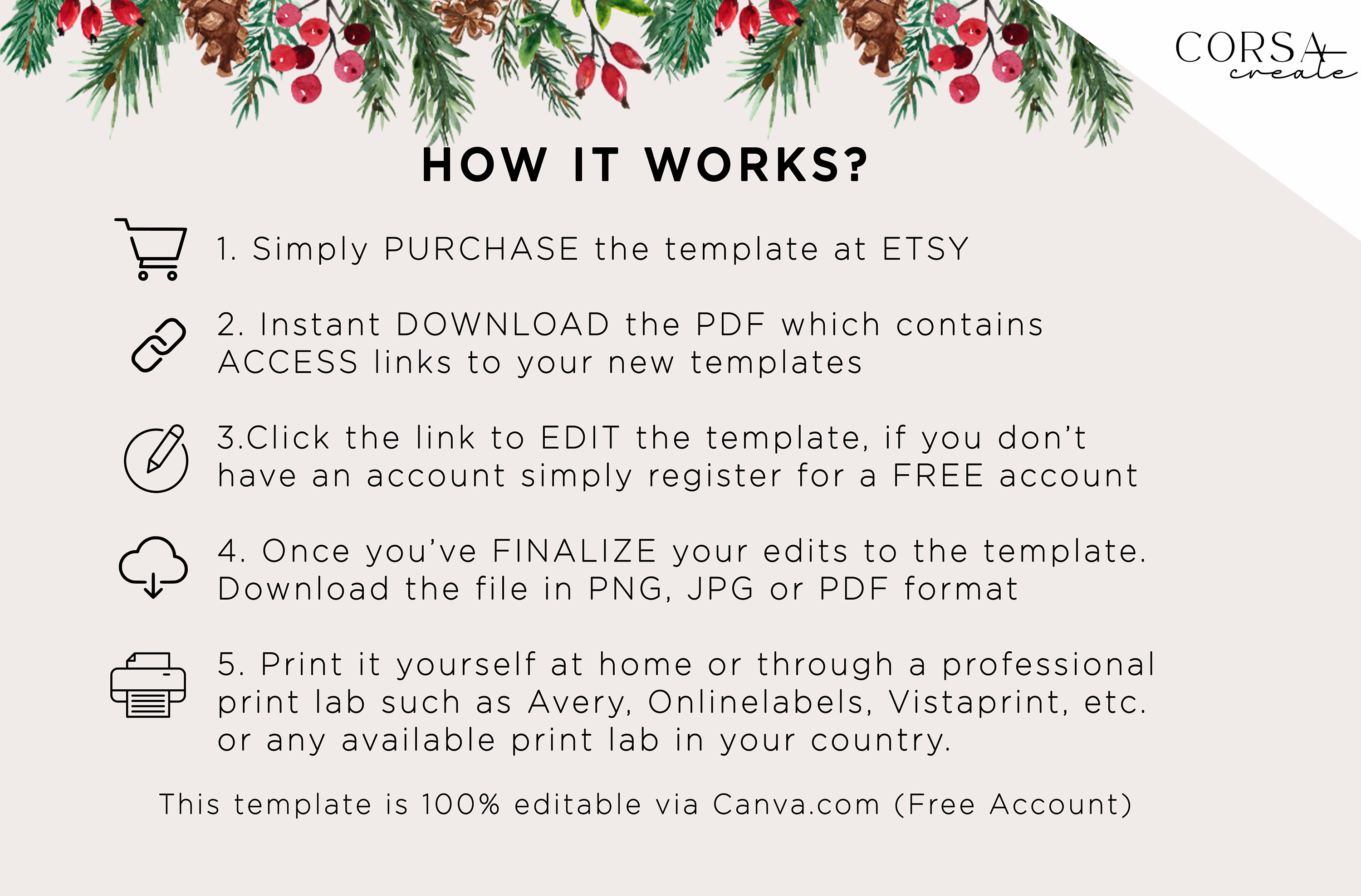 Christmas Theme Round Labels Printable Christmas Round Tags - Etsy