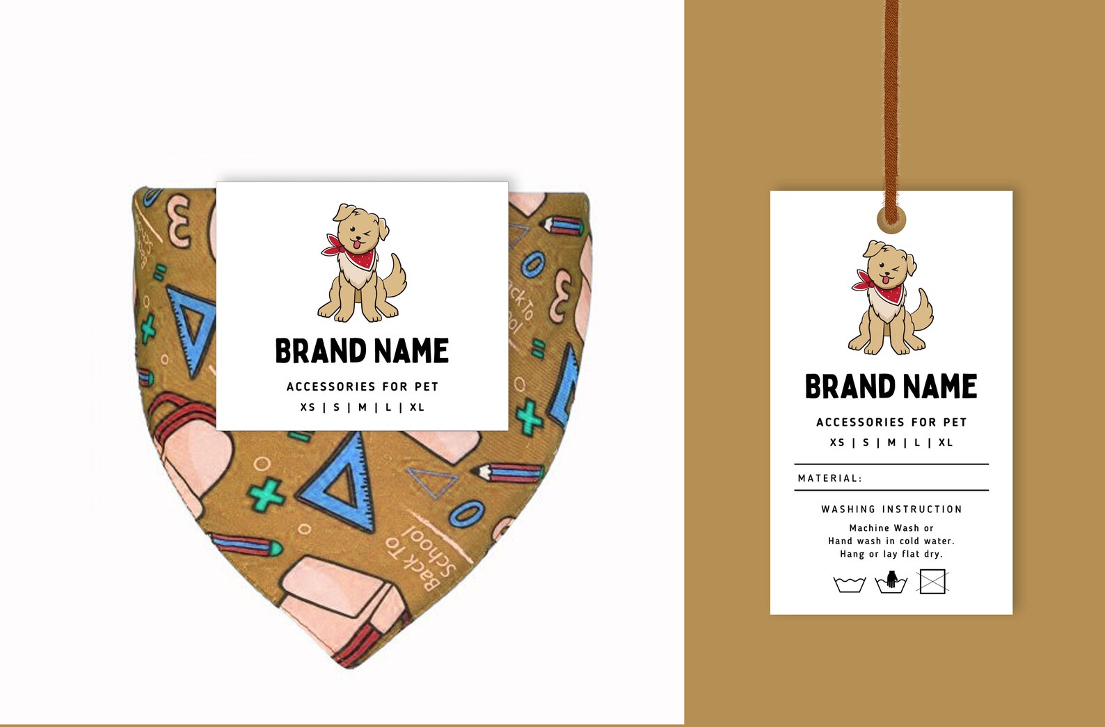 Printable Pet Label Template, Dog Bandana Labels, Accessories for Pet ...