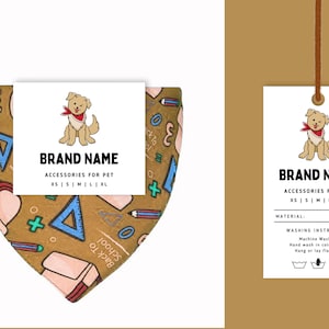 Printable Pet Label Template, Dog Bandana Labels, Accessories for Pet ...