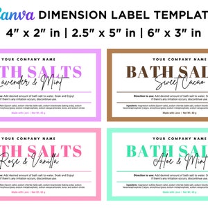Bath Salts Labels, Bath Salt Pouch Packaging, Bath Essentials Labels ...