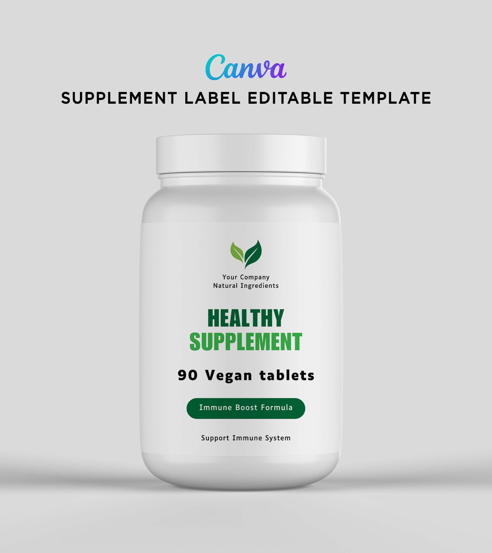 Supplement Bottle Labels, Supplement Labels, Vitamin Labels, Vegan ...