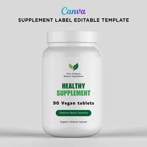 Supplement Bottle Labels, Supplement Labels, Vitamin Labels, Vegan ...