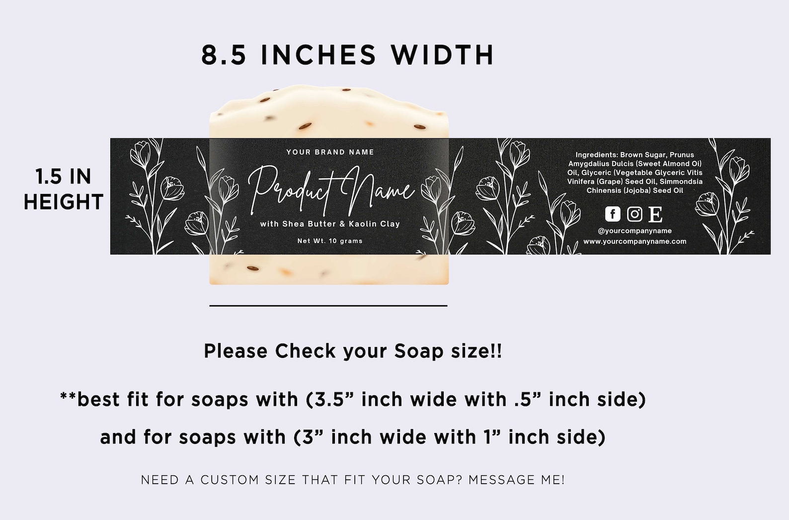 Printable Soap Label Organic Artisan Soap Label Custom Soap - Etsy
