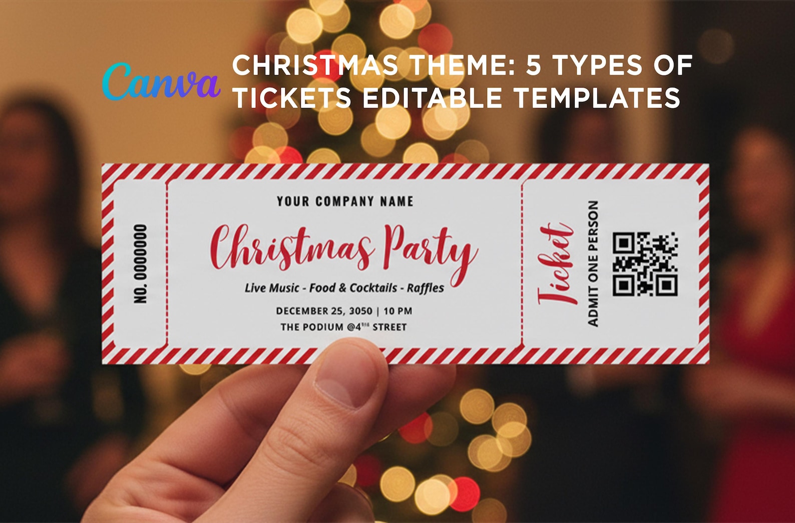 Christmas Raffle Ticket Template Bundle, Holiday Promotional Discounts ...