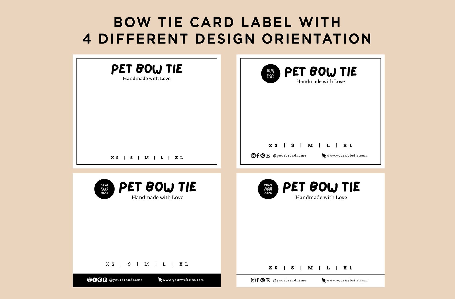 Printable Card for Pet Bow Tie Business, Dog Bow Tie Tags, DIY Pet Bow ...