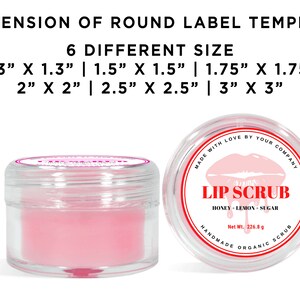 Lip Scrub Round Label, Lip Scrub Design, Cosmetic Lip Products, Lip ...
