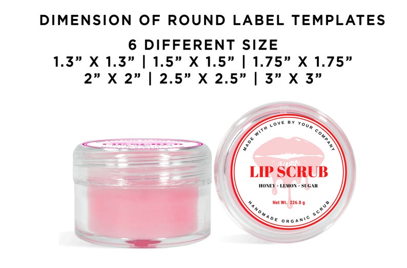 Lip Scrub Round Label, Lip Scrub Design, Cosmetic Lip Products, Lip ...