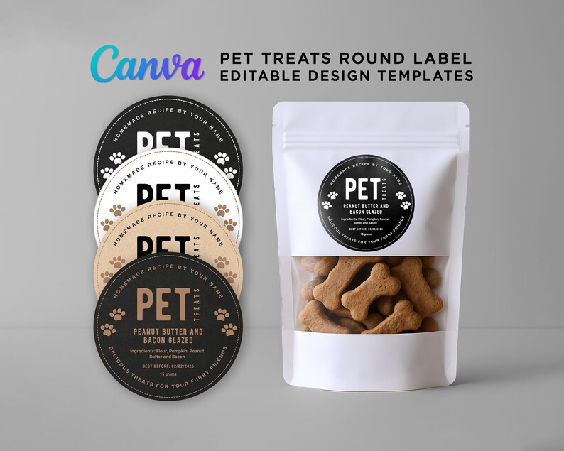 Printable Pet Treats Label, Dog Treats Packaging Label, Dog Treats ...