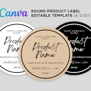Printable Round Label, Canning Lid Label, Homemade Labels, Circle ...