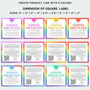 Printable Whipped Body Butter Label, Rainbow Body Butter Label, Unicorn ...