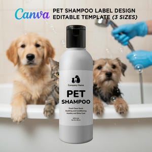 Editable Pet Shampoo Label Template: DIY Dog & Cat Grooming (canva ...