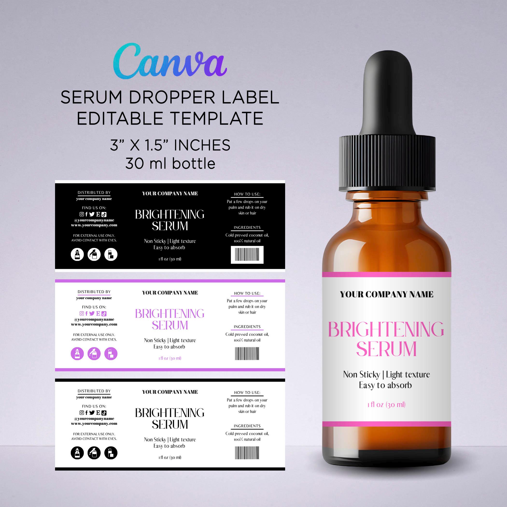 Printable Serum Label, Dropper Oil Labels, Serum Oil Labels, Dropper ...