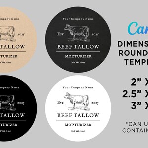 Premium Beef Tallow Moisturizer Label Template, DIY Beef Tallow ...