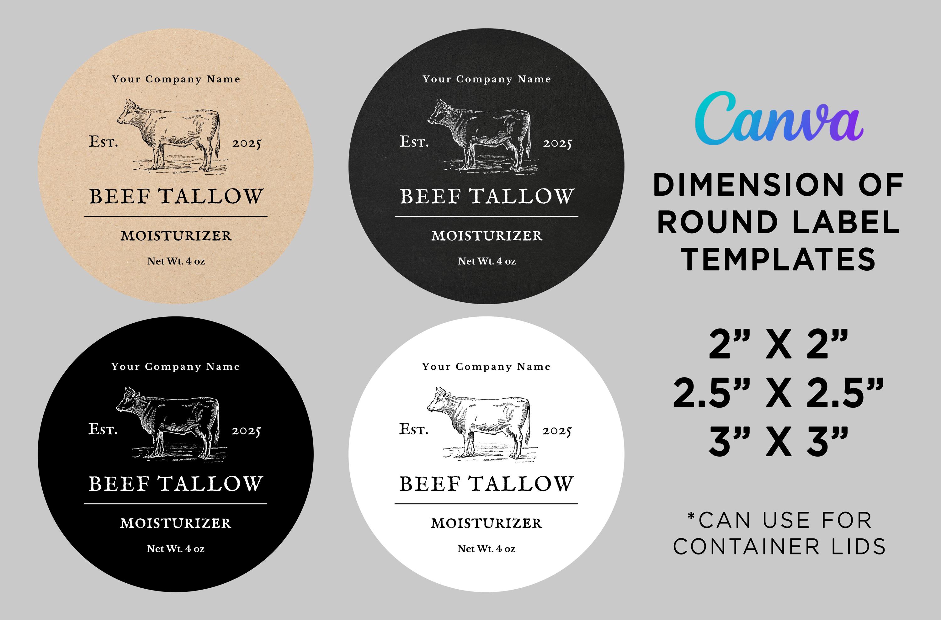 Premium Beef Tallow Moisturizer Label Template, DIY Beef Tallow ...