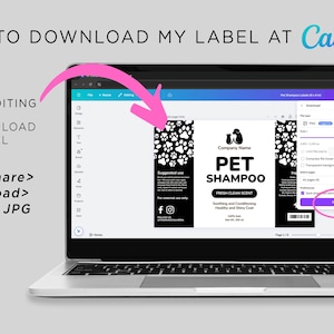 Customizable Pet Shampoo Label Template, Bottle Dog Puppy Shampoo, DIY ...