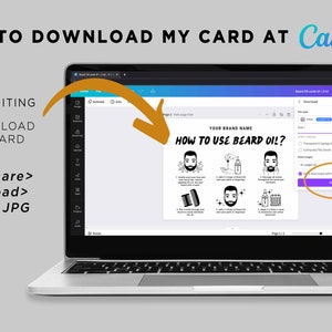 Printable Beard Oil Care Card, Beard Grooming Gift Set Card, How to Use ...