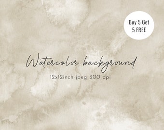 Beige Watercolor Texture Background: Abstract Digital Paper (12x12 Inch ...