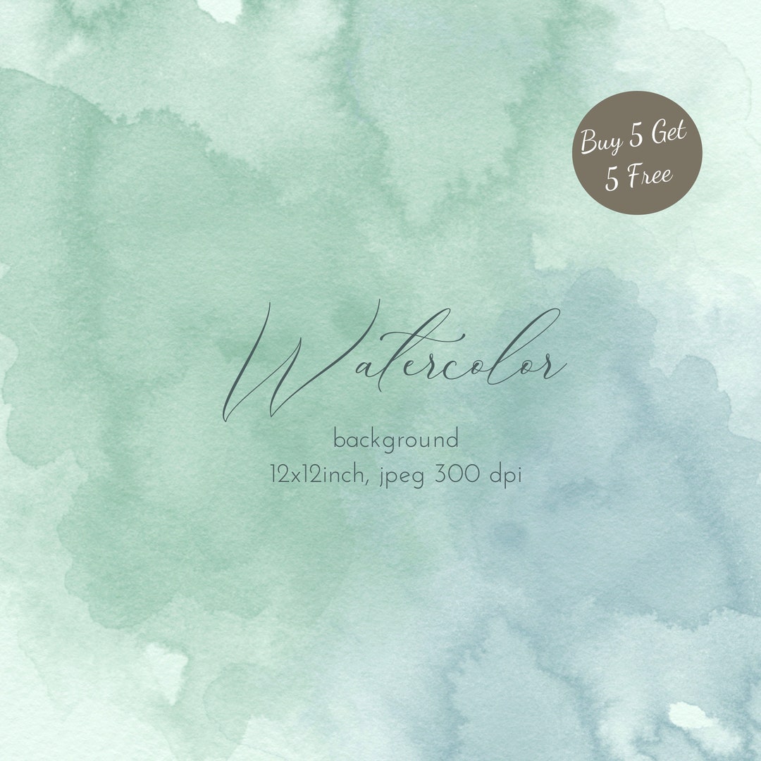 Sage Green Watercolor Background Texture: Abstract Digital Paper (JPEG ...