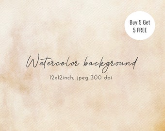 Beige Watercolor Texture Background: Abstract Digital Paper (12x12 Inch ...
