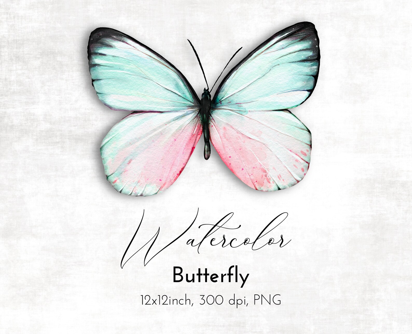 Blue Watercolor Butterfly Clipart, Pink Watercolor Butterfly Png ...