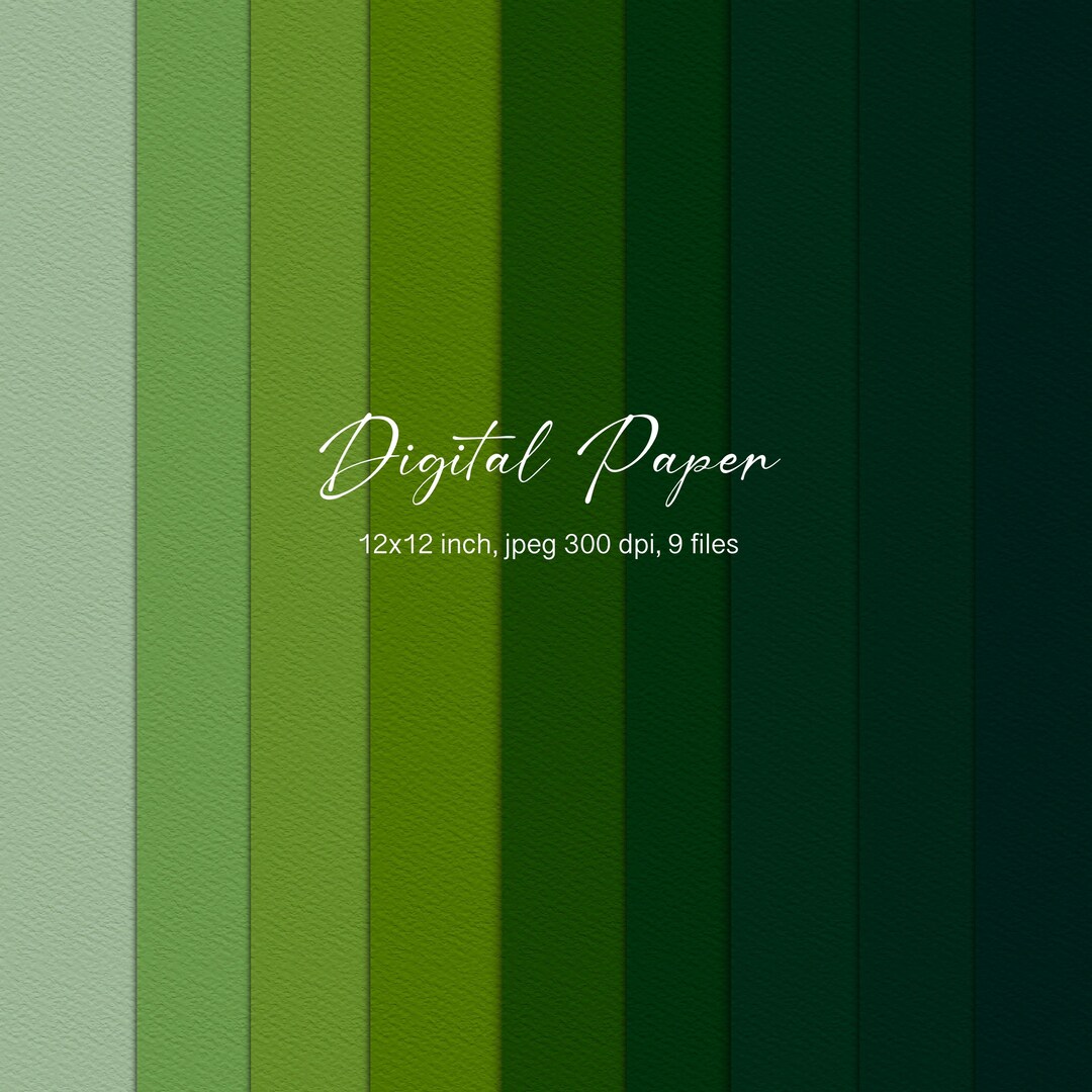Sage Green Paper Textures: Gradient Scrapbooking Paper (digital ...