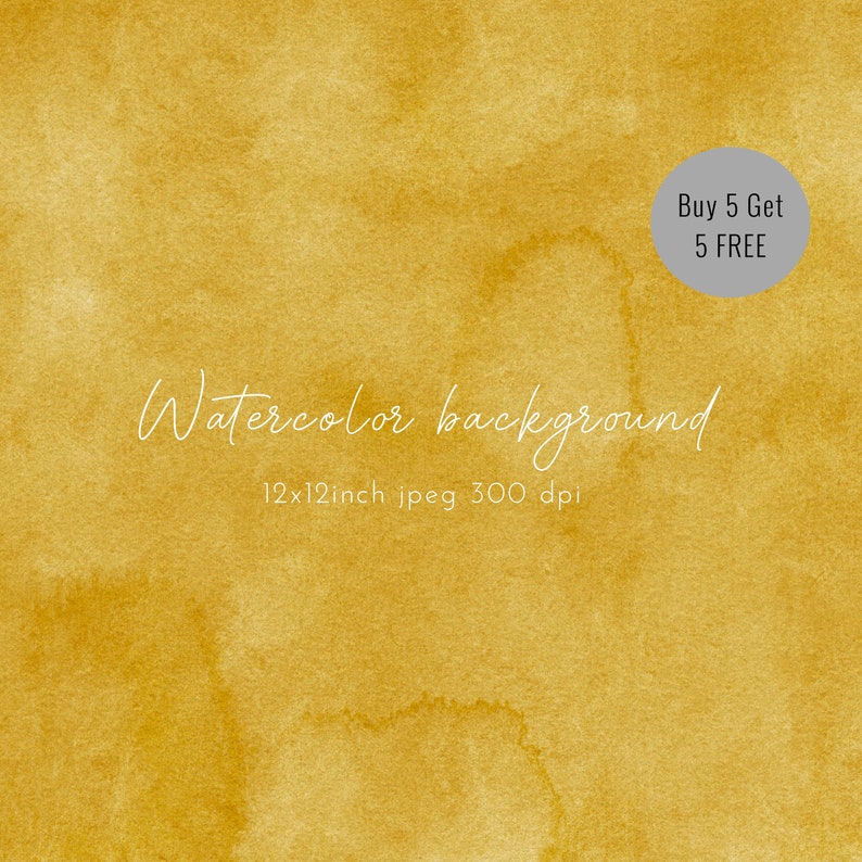 Mustard Watercolor Background: Digital Scrapbook Paper (12x12 Inch JPEG ...