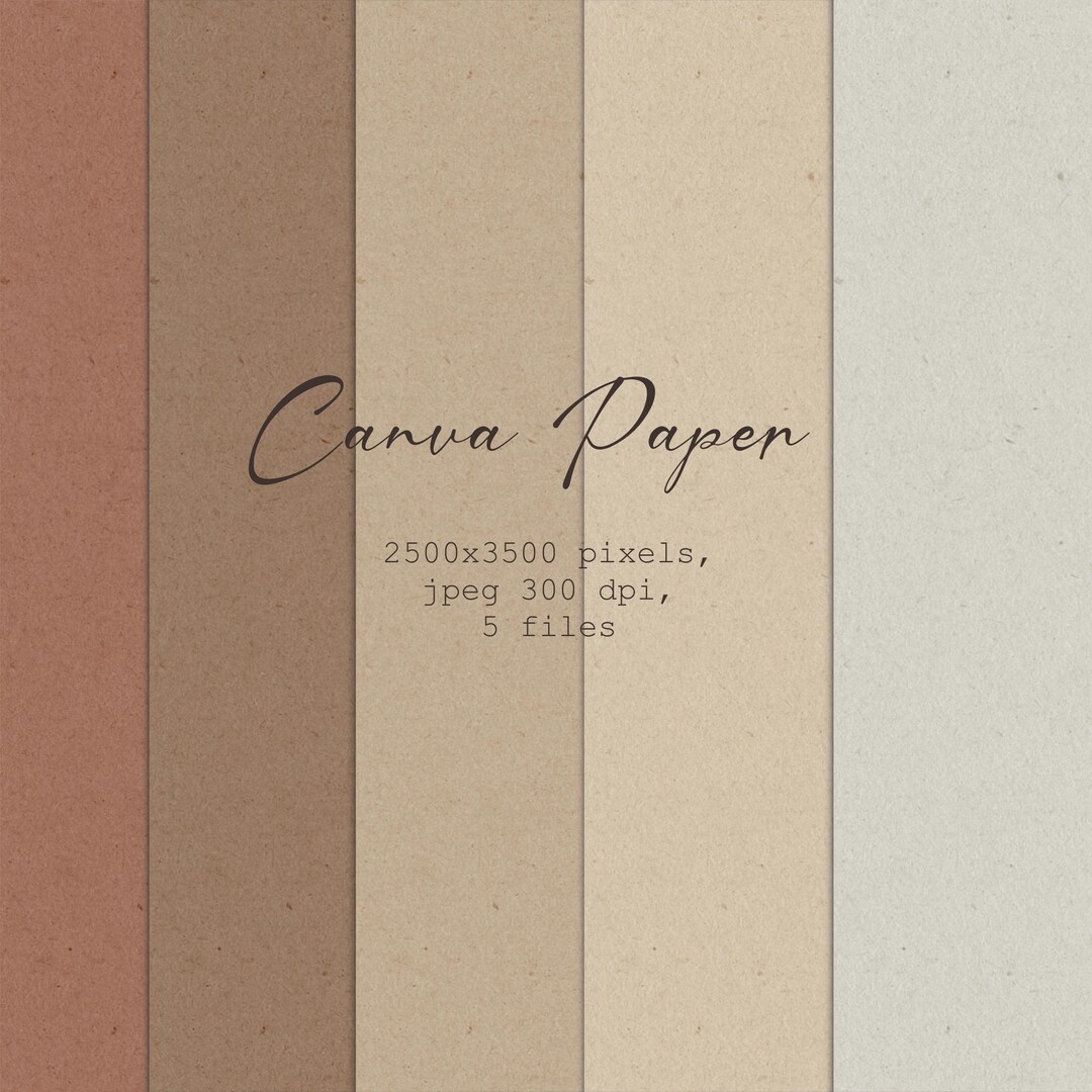 Canva Kraft Paper Textures, Neutral Scrapbook Backgrounds, 5-file JPEG ...