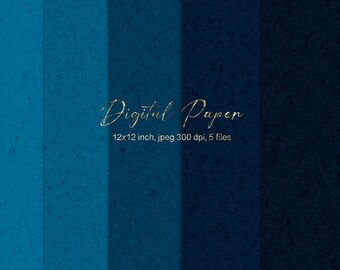 Ocean Hues, Digital Paper Pack, Blue Textures, Gradient Paper, Seamless ...