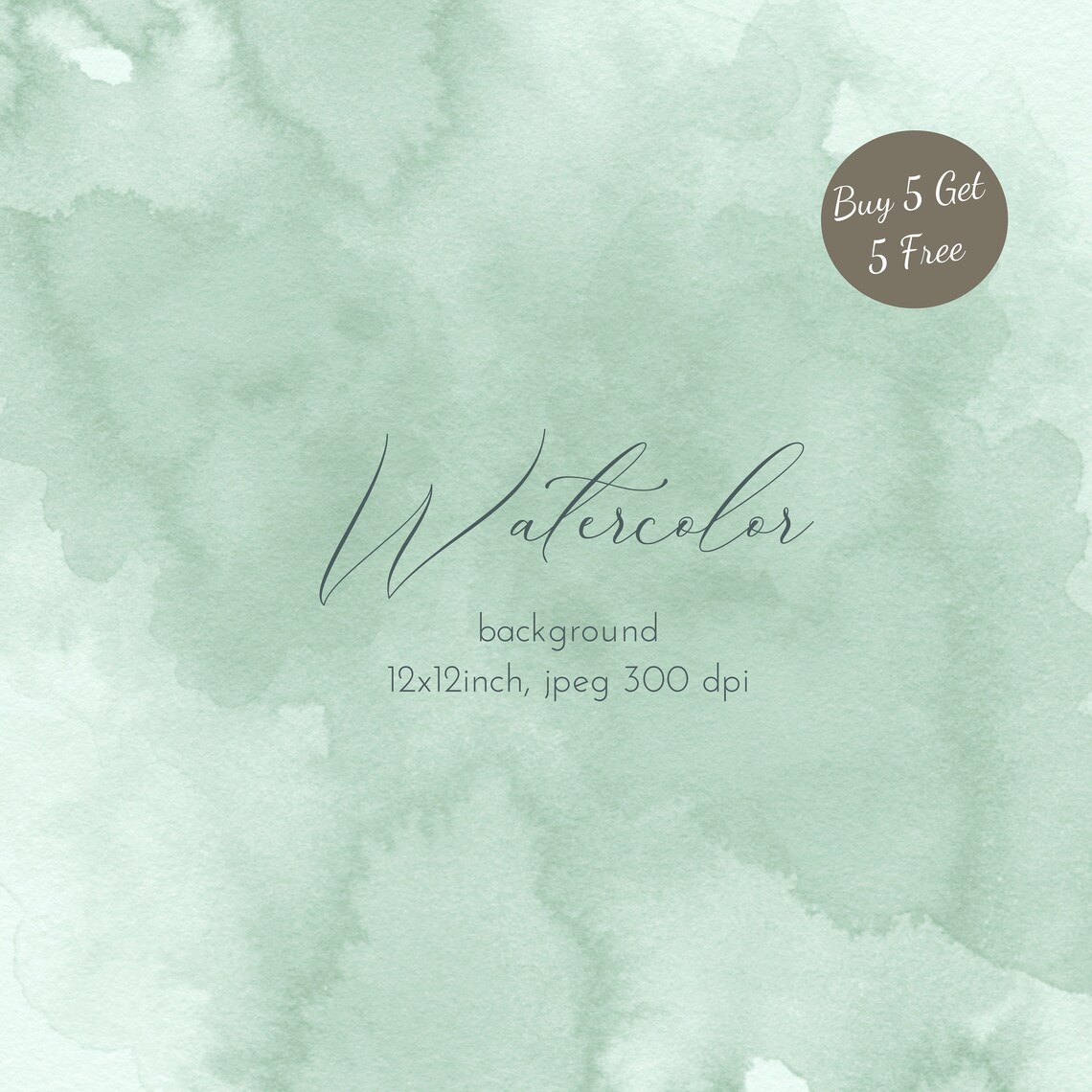 Sage Green Watercolor Background: Abstract Scrapbook Paper (digital ...