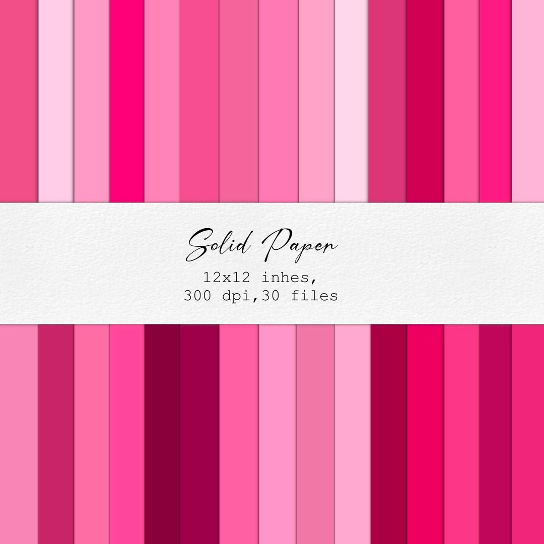 Solid Digital Paper Pack – Pink, Scrapbook Backgrounds, 30 JPEG Files ...