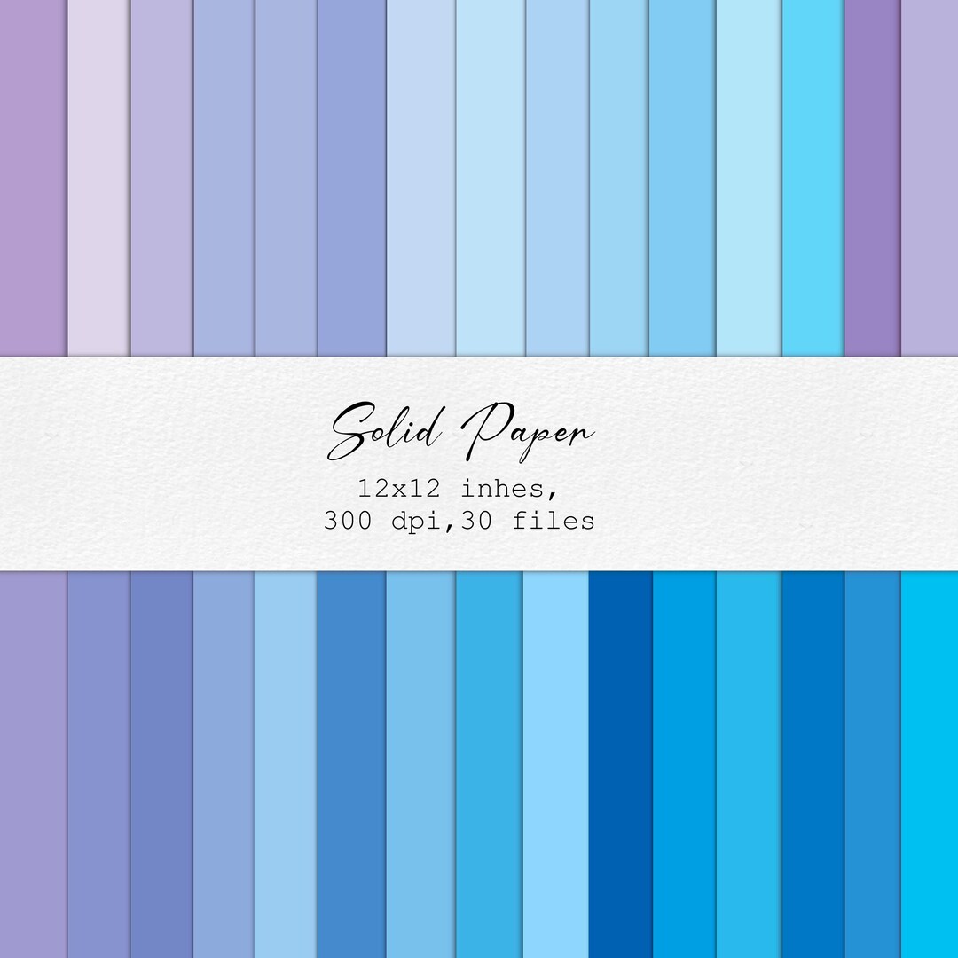 Solid Blue Digital Paper Set: 12x12 JPEG Backgrounds (instant Download ...