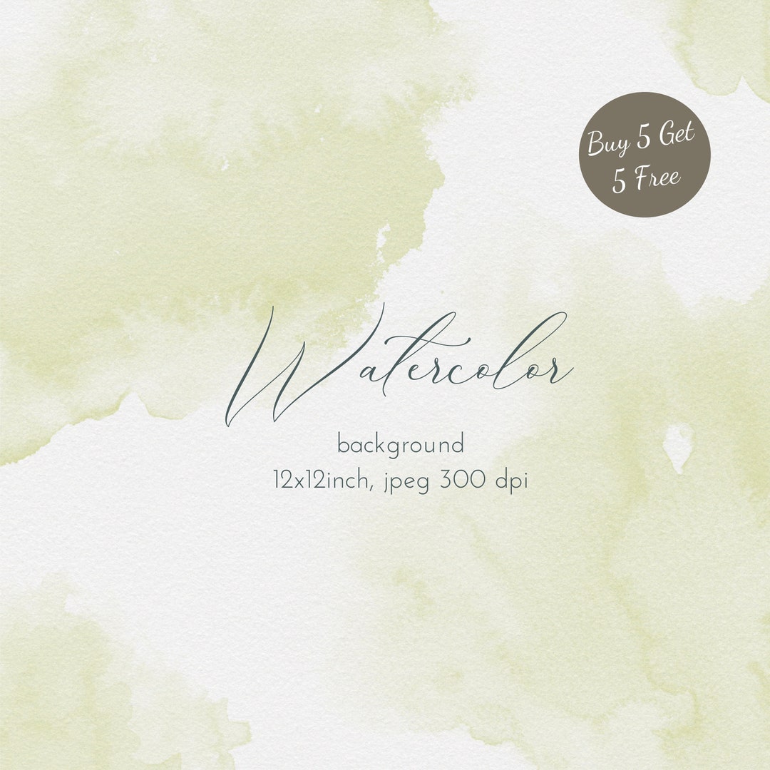 Olive Green Watercolor Texture Background: Digital Paper Clipart (12x12 ...