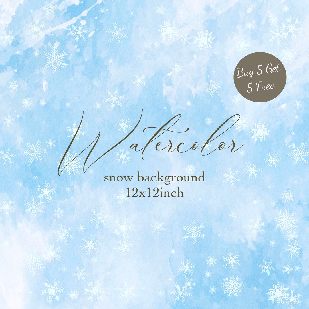 Watercolor Snowflakes Digital Paper: Winter Blue Scrapbook Pages (12x12 ...