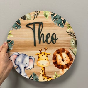 Safari Theme Door Sign, Jungle Animals Baby Room Decor, Lion Theme ...