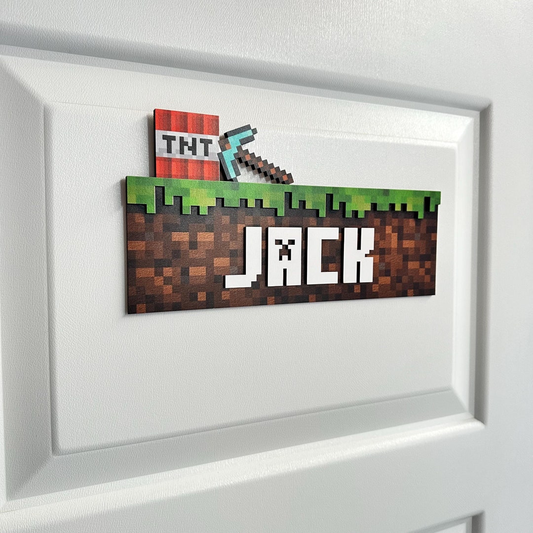 Mining Door Name Sign, Game Room Door Sign, Kids Room Sign, Mine Sign ...