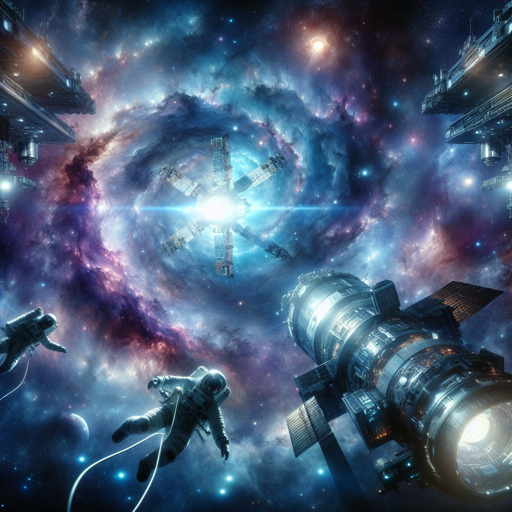 Cosmic Space Exploration Digital Wall Art - Outer Space Galaxy Print ...