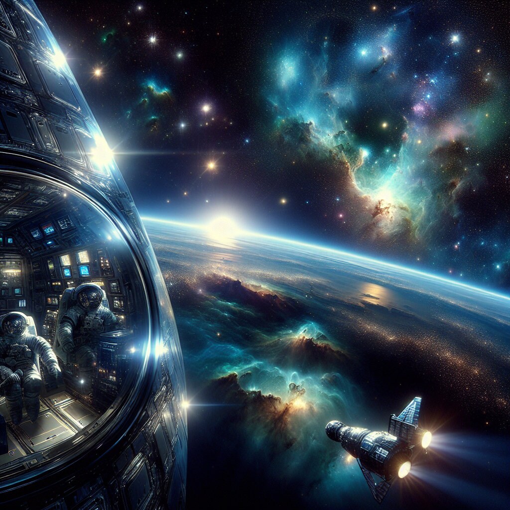 Cosmic Space Exploration Digital Wall Art - Outer Space Galaxy Print ...