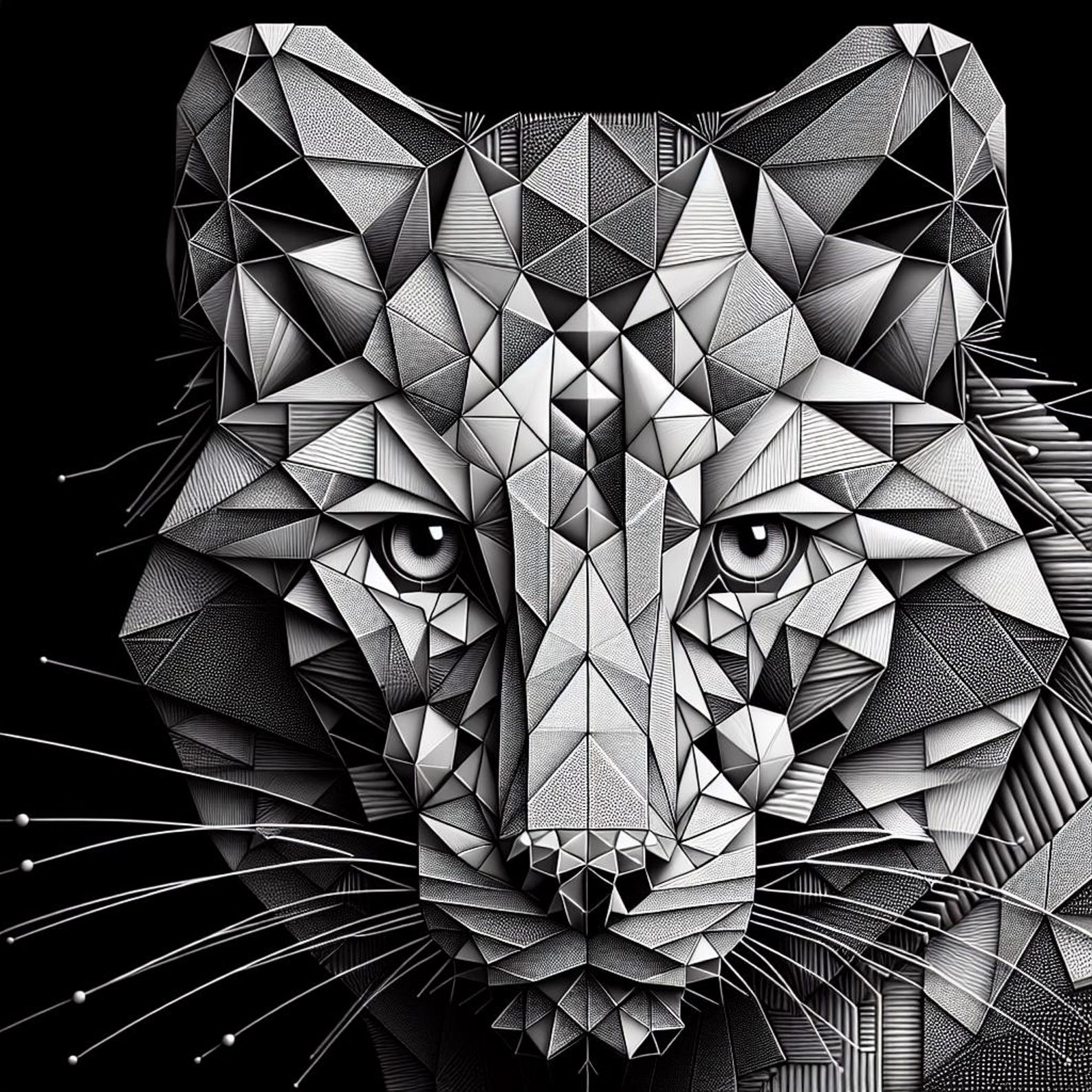 Geometric Animal Portrait Digital Wall Art Printable - Etsy