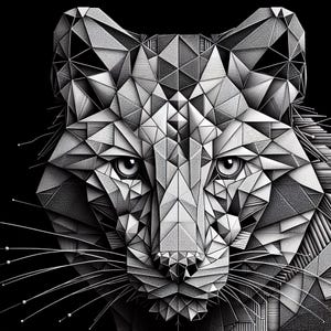 Geometric Animal Portrait Digital Wall Art Printable - Etsy
