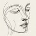 Minimalist Line Art Face Digital Wall Art Modern Abstract Portrait ...